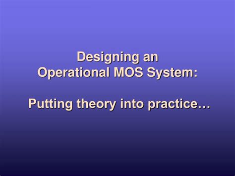 Ppt Model Output Statistics Mos Objective Interpretation Of Nwp Model Output Powerpoint
