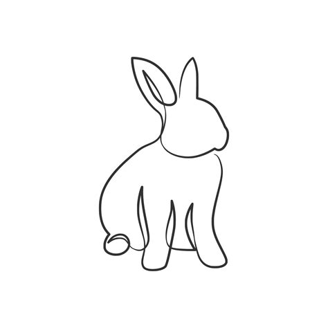 Rabbit Continuous One Line Art Drawing 17633059 Vector Art At Vecteezy