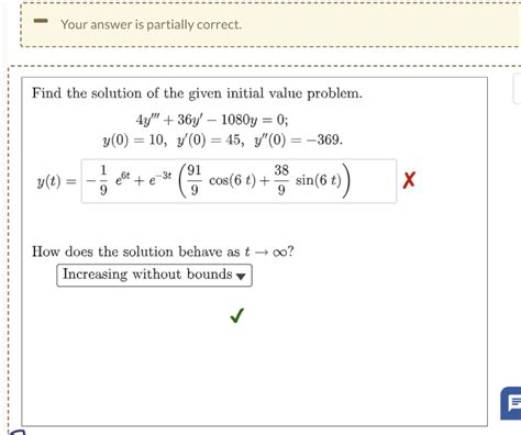 Solved Find The Solution Of The Given Initial Value