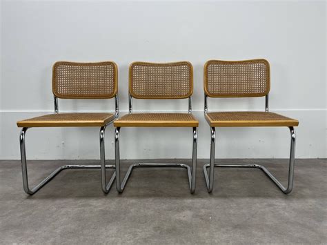 3 Chaises Cesca B32 Par Marcel Breuer Selency