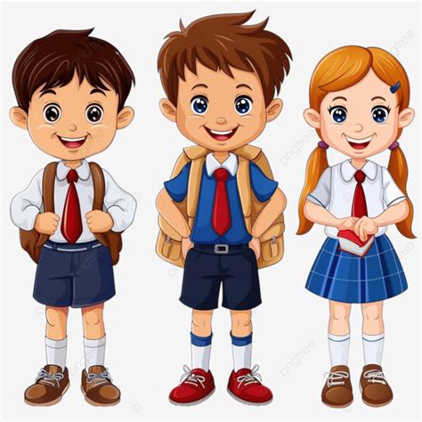 제복을 입은 학생 만화 교육 학생 학교 Png 일러스트 및 이미지 에 대한 무료 다운로드 Pngtree