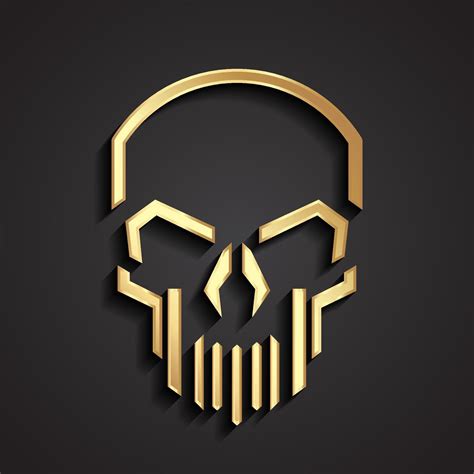 3d Gold Linear Geometric Tech Skull Logo Design 54488344 Vector Art At