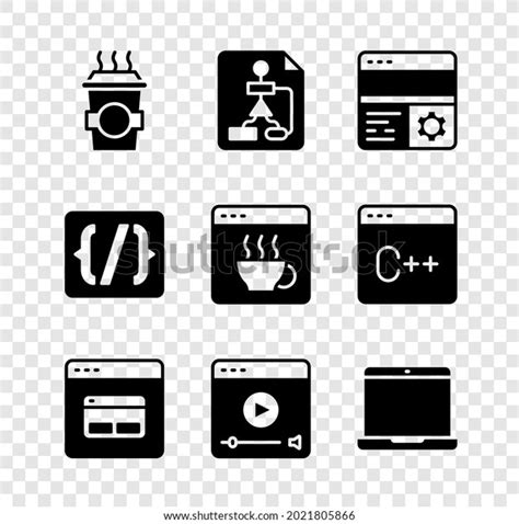 Set Coffee Cup Go Flowchart Debugging Stock Vector Royalty Free 2021805866 Shutterstock