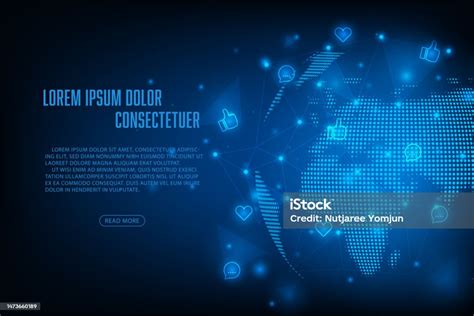 벡터 소셜 미디어 통신 개념입니다 인터넷 네트워크 연결 기술 추상적 배경입니다 가상현실에 대한 스톡 벡터 아트 및 기타 이미지 가상현실 인터넷 0명 Istock