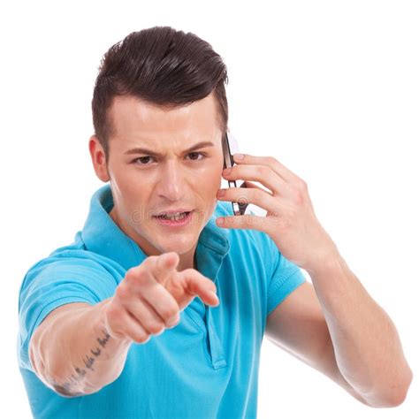 Casual Man Pointing Angrily At Camera Stock Image Image Of Caucasian Call
