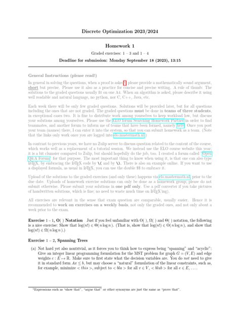 Discreteoptimization2023 Homework1 Pdf Combinatorics Theoretical