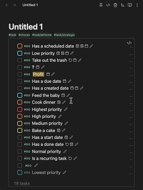 Tasks Compact Styles Monochrome Icons Tooltips Priority As Colour