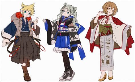 Hakusai Tiahszld Hatsune Miku Kagamine Len Meiko Vocaloid Vivid