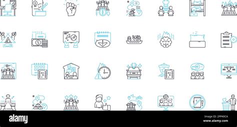 Task Completion Linear Icons Set Finish Accomplish Success