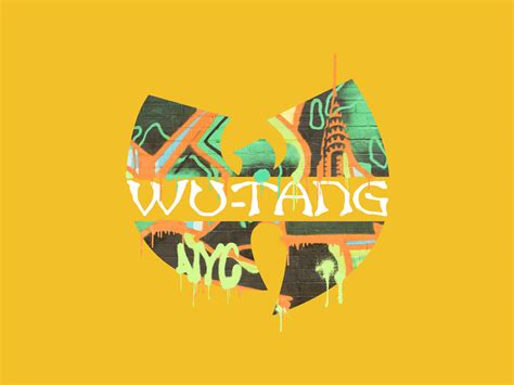 Download Wutang Logo On A Yellow Background Wallpaper