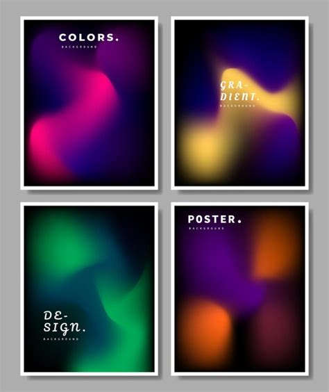 Premium Vector Colorful Dynamic Gradient Mesh Background Template Copy Space Set For Poster
