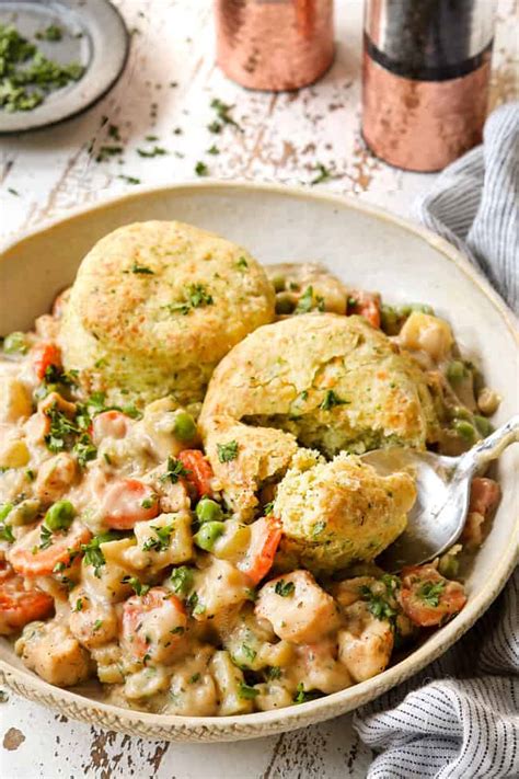 Chicken Pot Pie With The Best Biscuits Make Ahead Freezer Friendly