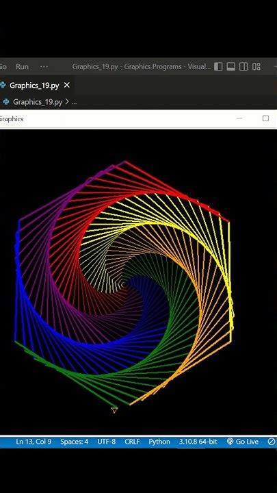 beautiful hexagon 🤩 shape using python turtle 😎 shorts youtube