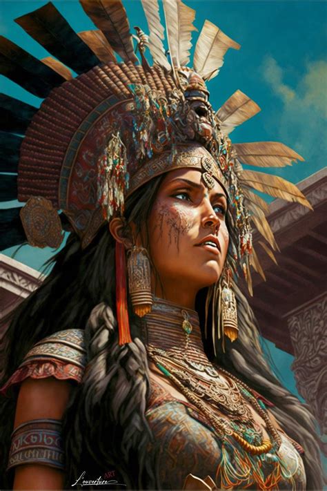 Aztec Queen Historic Heroes Digital Print Etsy