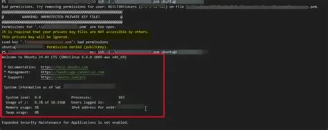 Powershell Ssh With Pem Key Error Bad Permissions Try Removing