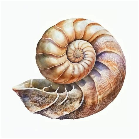Premium Ai Image A Drawing Of A Nautilus Shell