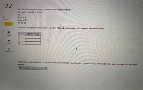 Solved Use Evolutionary Solver To Solve This Non Linear