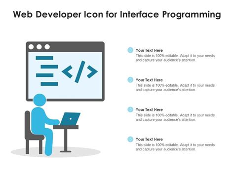 Web Developer Icon For Interface Programming Presentation Graphics Presentation Powerpoint