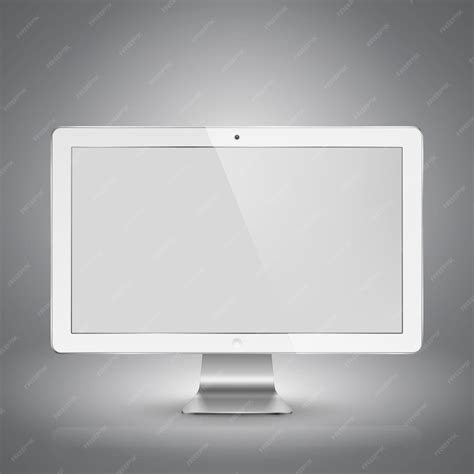Premium Vector Realistic Vector Illustration Of Computer Monitor With Blank Screen