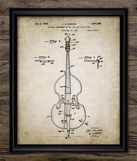 Double Bass Wall Art Printable Musical Instrument Stringed Instrument