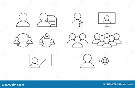 Social Network Icon Set Stock Vector Illustration Of Element 244063598