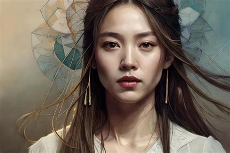 Premium Photo A Digital Painting Of Korean Woman