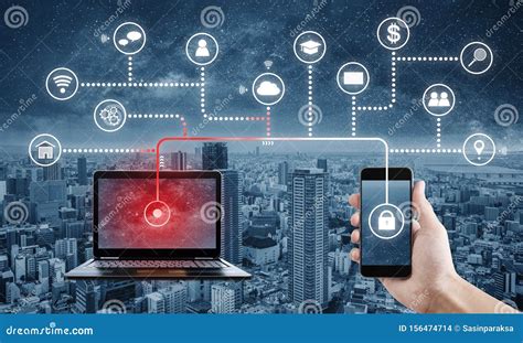 Internet And Online Data Security System Laptop Computer Hacking And