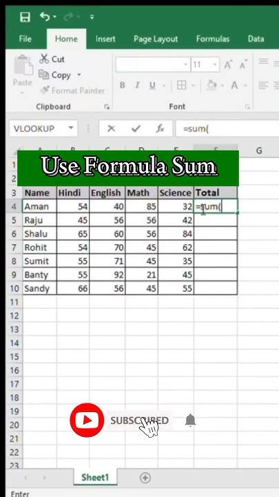 Use Formula Sum Exceltech007 Exceltips Exceltech Exceltutorial