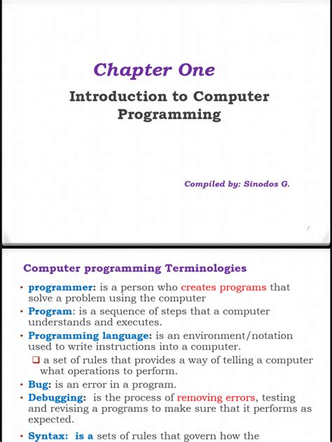 Chapter 1 Computer Programming Pdf Computer Programming