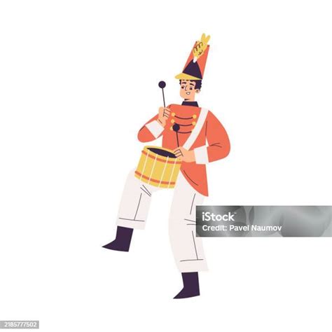오케스트라 와 행진하는 남자 캐릭터 에서 빨간 제복 와 드럼 벡터 일러스트 Classical Concert에 대한 스톡 벡터 아트 및 기타 이미지 Classical