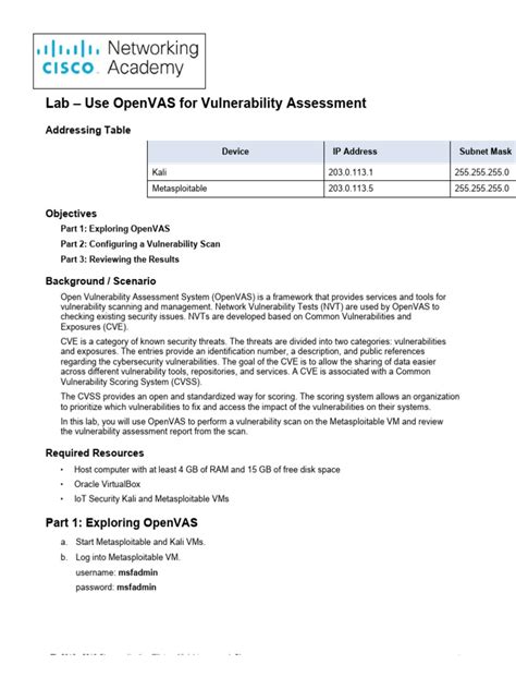 5127 Lab Use Openvas For Vulnerability Assessment Download Free Pdf Computer Security