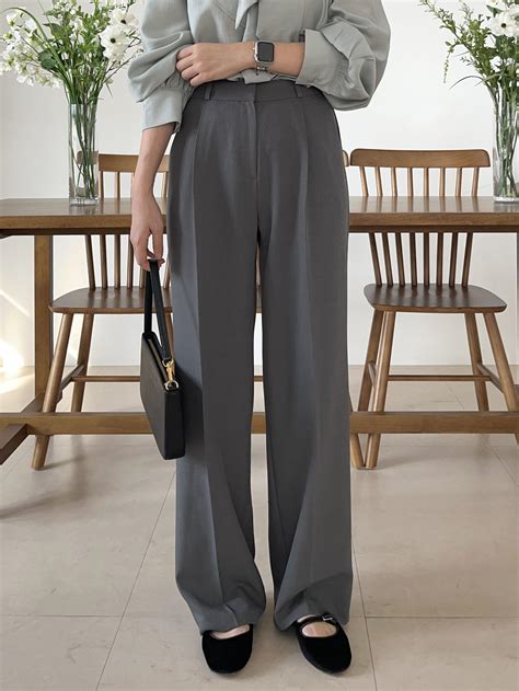 포트린 Sale 마일 원핀턱슬랙스 3color 일자와이드 크림슬랙스 차콜슬랙스