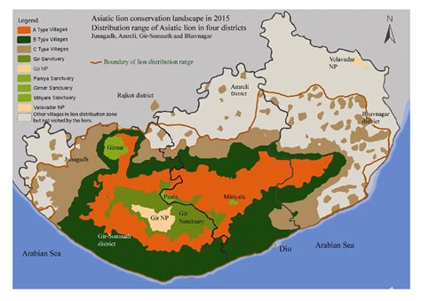 Asiatic Lion Map