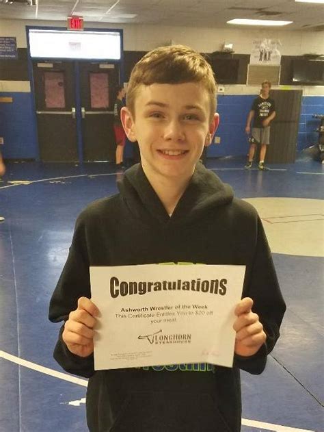 Warrior Wrestler Of The Week For Ashworth Middle School