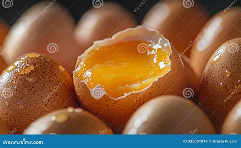 Close Up Of Egg With Salmonella Bacteria A Warning About Foodborne Illnesses Salmonella