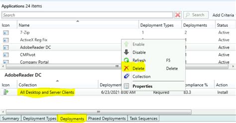 how to retire application in sccm delete app htmd blog