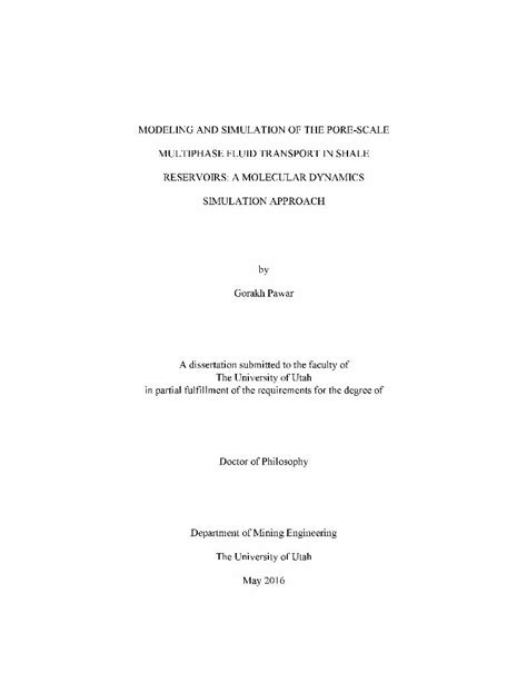 Pdf Modeling And Simulation Of The Pore Scale Multiphase … Dokumen Tips