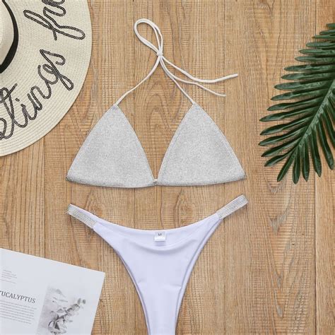 Micro Extreme String Bikini Sexy Crystal Ornaments Swimwear Mini Micro