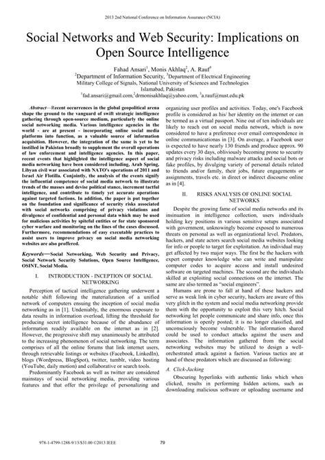 PDF Social Networks And Web Security Implications On Open Source Intelligence