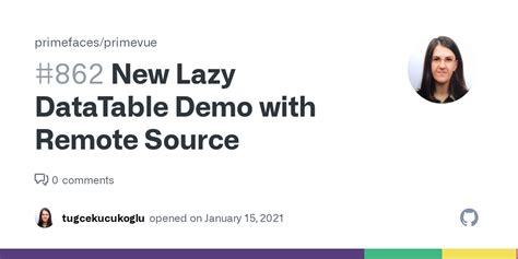 New Lazy DataTable Demo With Remote Source Issue 862 Primefaces