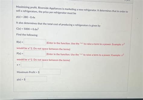 Solved Maximizing Profit Riverside Appliances Is Marketing