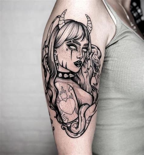 Goth Girl Arm Tattoo Jhaiho Your Tattoo Buddy Sleeve Tattoos