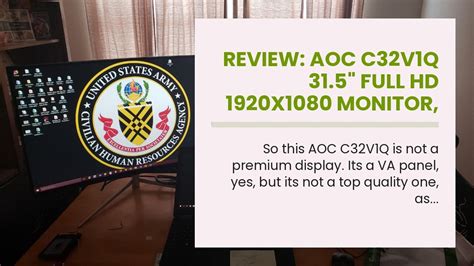 Review AOC C V Q Full HD X Monitor Curved VA Panel Ms Hz Frameless HDMI