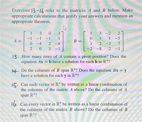 solved exercises 13−16 refer to the matrices a and b below