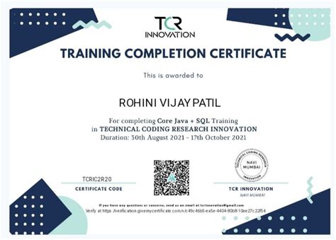 rohini patil on linkedin tcrinnovation java training