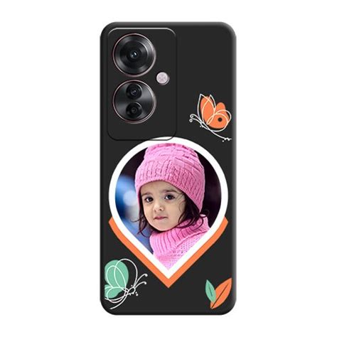 Buy Upload Pic With Simple Butterly Design On Space Black Custom Soft Matte Mobile Back Cover