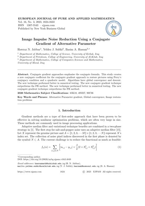 pdf image impulse noise reduction using a conjugate gradient of