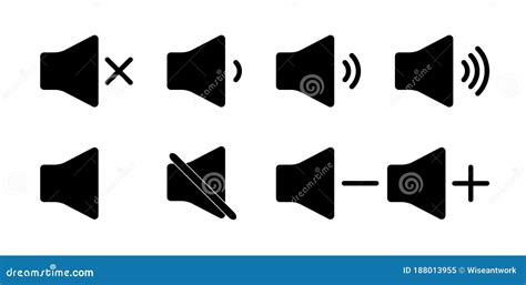 Sound Icon Mute Volume And Audio Up Or Down Speaker Button Off Or Silent Mode Sign Of Loud