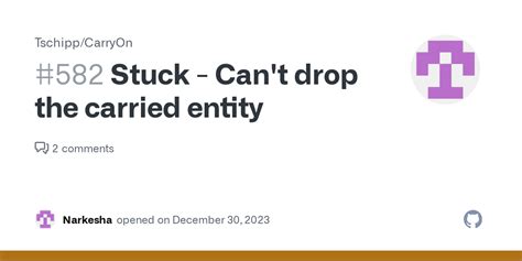 Stuck Cant Drop The Carried Entity · Issue 582 · Tschippcarryon
