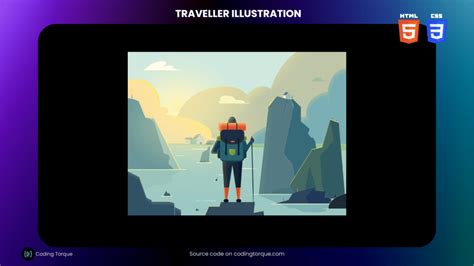 traveller illustration using html and css coding torque